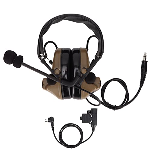 01 02 015 Military Headphones, Noise Reduction Foldable Military Earmuffs for GP-300 for DEP450 for Brown