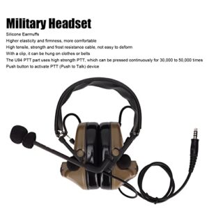 01 02 015 Military Headphones, Noise Reduction Foldable Military Earmuffs for GP-300 for DEP450 for Brown