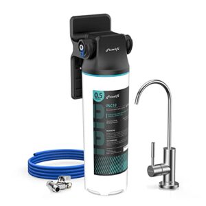 frizzlife sw10f under sink water filter system with brushed nickel faucet, nsf/ansi 53&42 certified, reduces 99.99% lead, chlorine, bad taste & odor, 8k gallons high capacity, 0.5 micron, usa tech