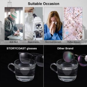 STORYCOAST Safety Glasses Anti Fog Goggles Protective Eyewear Blue Light Blocking Glasses For Men Women