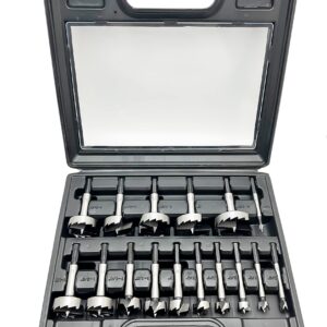 CORTOOL Forstner Bit Set 16Pcs Hex Shank, Wood Drill Bits Set with Multi Sided Shank