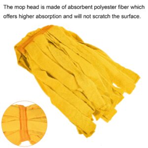 MECCANIXITY Commercial Mop Heads Replacement 35x16cm Polyester Fiber for Wet/Dry Mop Floor Cleaning Pads, Yellow