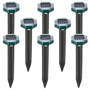 elioelio mole solar powered 8 pack sonic groundhog vole snake gopher deterrent for lawn garden outdoor chipmunk