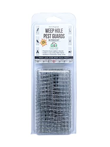 Weepless Weep Hole Pest Guard Kit- Pre-Cut Galvanized 1/4" Wire Mesh, Pack of 40, Keep Wasp, Mice, Lizards, Roaches, Spiders, Other Pest Out. Insert Tool Included.