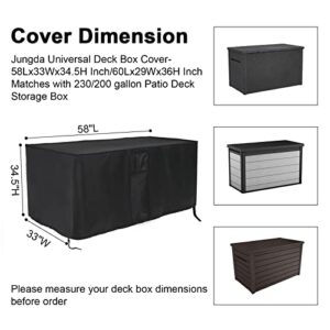 Jungda Outdoor Storage Box Cover for Keter XXL 230 Gallon Plastic Deck Storage Container Box,Waterproof Patio Storage Box Cover - 58 x 33 x 34 Inch