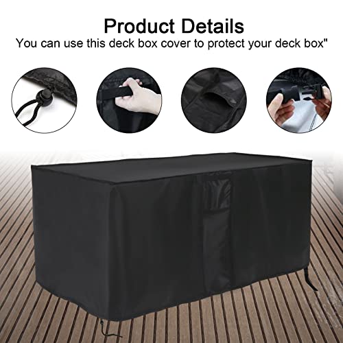 Jungda Outdoor Storage Box Cover for Keter XXL 230 Gallon Plastic Deck Storage Container Box,Waterproof Patio Storage Box Cover - 58 x 33 x 34 Inch