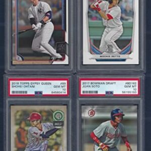 PSA 10 AARON JUDGE MOOKIE BETTS SHOHEI OHTANI & JUAN SOTO 4 CARD ROOKIE LOT GRADED PSA GEM MINT 10 MLB SUPERSTARS