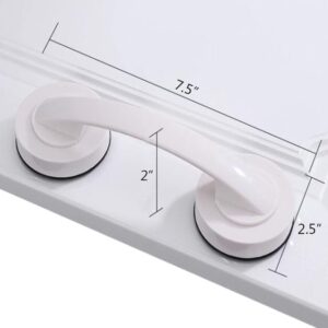 WANLIAN-Powerful Suction Cup Glass Mirror Door Handle, Refrigerator Drawer Bathroom Suction Cup Wall handrail, Bathtub Shower Handle Kitchen Drawer Cabinet Handle Suction Cup (White Large)