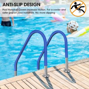 2Pcs Pool Handrail Cover with Zipper, Swimming Pool Hand Railing Covers Anti-Slip Anti-Scald Safety Ladder Rail Grip Sleeve 4FT