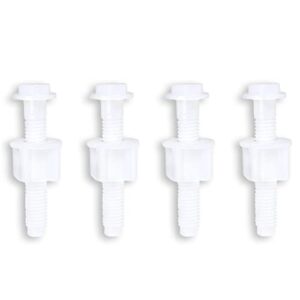 4pcs universal white plastic toilet seat hinge bolt screw for top mount toilet seat hinges