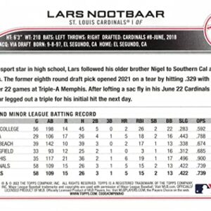 2022 Topps Baseball #58 Lars Nootbaar Rookie Card