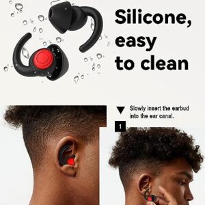 SUPCEAT Ear Plugs for Sleeping - Noise Reduction Soft Silicone Earplugs, 2 Pairs Reusable Hearing Protection Earplugs for Noise Sensitivity, Sleep,Snore,Travel,Sound Reduction Noise Cancelling - Black