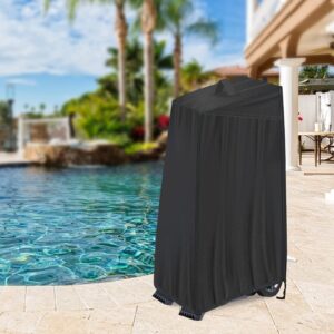 Black Chest Freezer Cover, Luxiv Waterproof Freezer Cover 25Lx23Wx34H Compact for 3.5 Cubic Feet Chest Freezer Full Cover Deep Freezer Cover with Top Cover for Open, Zipper Pocket, Strap (Pool cover)