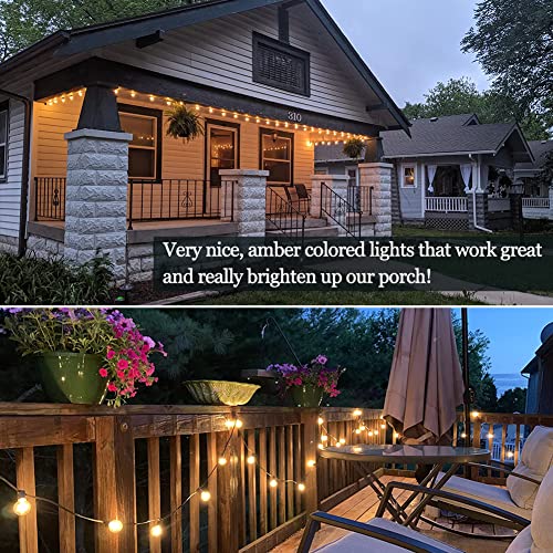 GHUSTAR 150FT Outdoor LED String Lights, G40 Patio Lights with 75pcs Bulbs 1W, Waterproof Shatterproof Dimmable Globe Outside Hanging Lights for Backyard, Cafe & Bistro