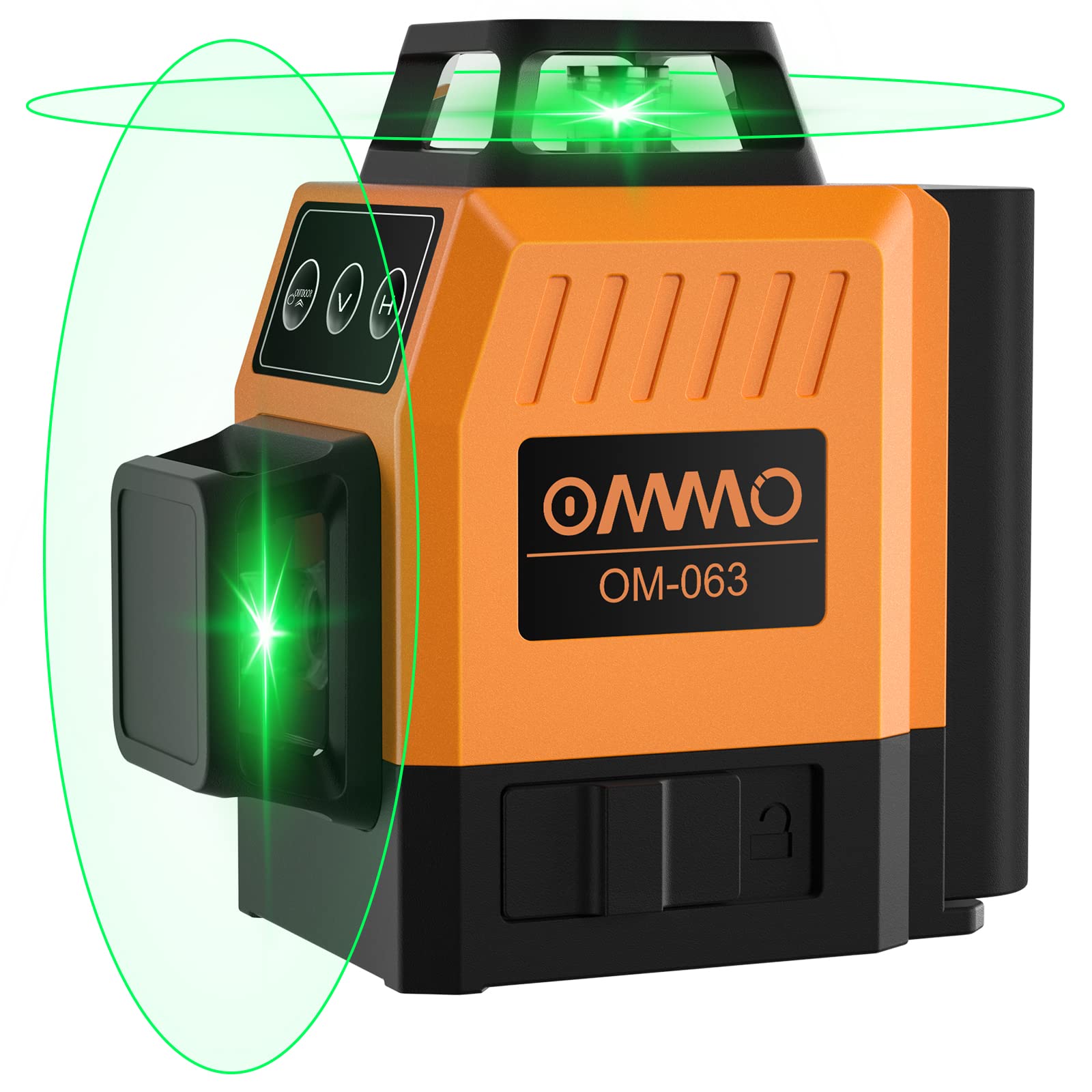 OMMO Laser Level, 8 Lines Green Laser Level Self Leveling Tool, 150ft Line Laser Level Beam Tool with One 360° Vertical and One 360° Horizontal Lines, Magnetic Stand and USB Cable Included