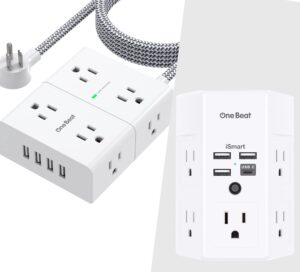 10ft surge protector power strip and 1800j outlet extender bundle