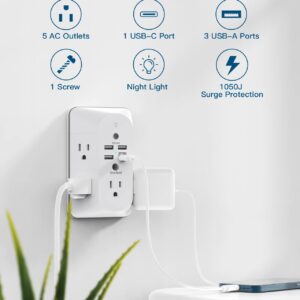 Outlet Extender with Night Light and Surge Protector with USB Bundle