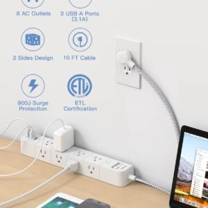 Outlet Extender with Night Light and Surge Protector with USB Bundle