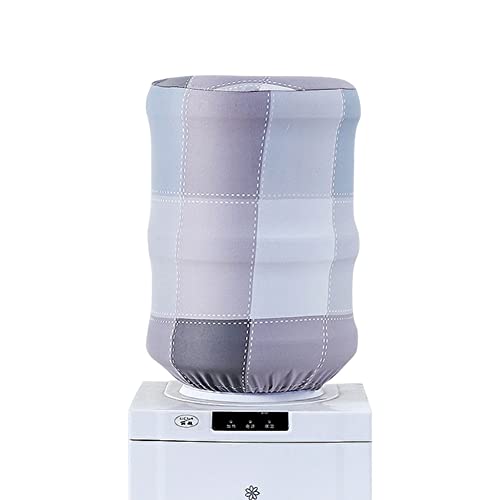 ZUYYON Water Dispenser Barrel Dust Cover, Durable Fabric Furniture Cover Decoration, Reusable Water Dispenser Bucket Dust Proof Cover for 5 Gallon Water Cooler(Grey Plaid)