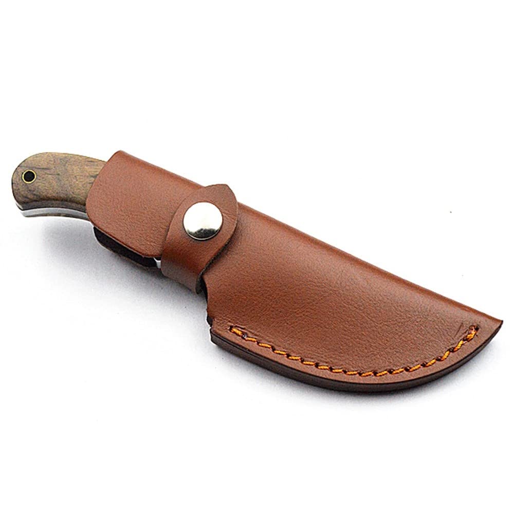 Leather Knife Sheath, Straight Knife Holster Knife Blade Cover Belt Knife Case for 3.7" Blade Knife