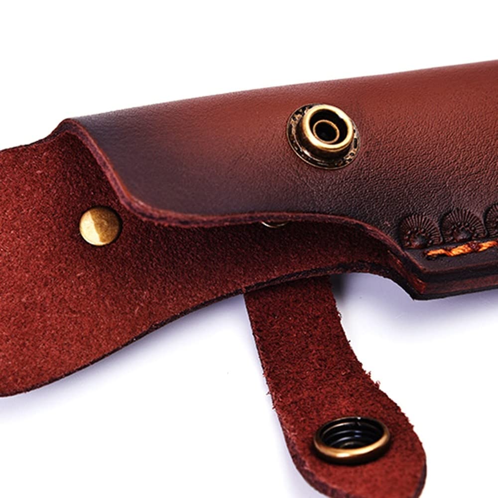 Leather Knife Sheath, Straight Knife Holster Knife Blade Cover Belt Knife Case for 3.7" Blade Knife