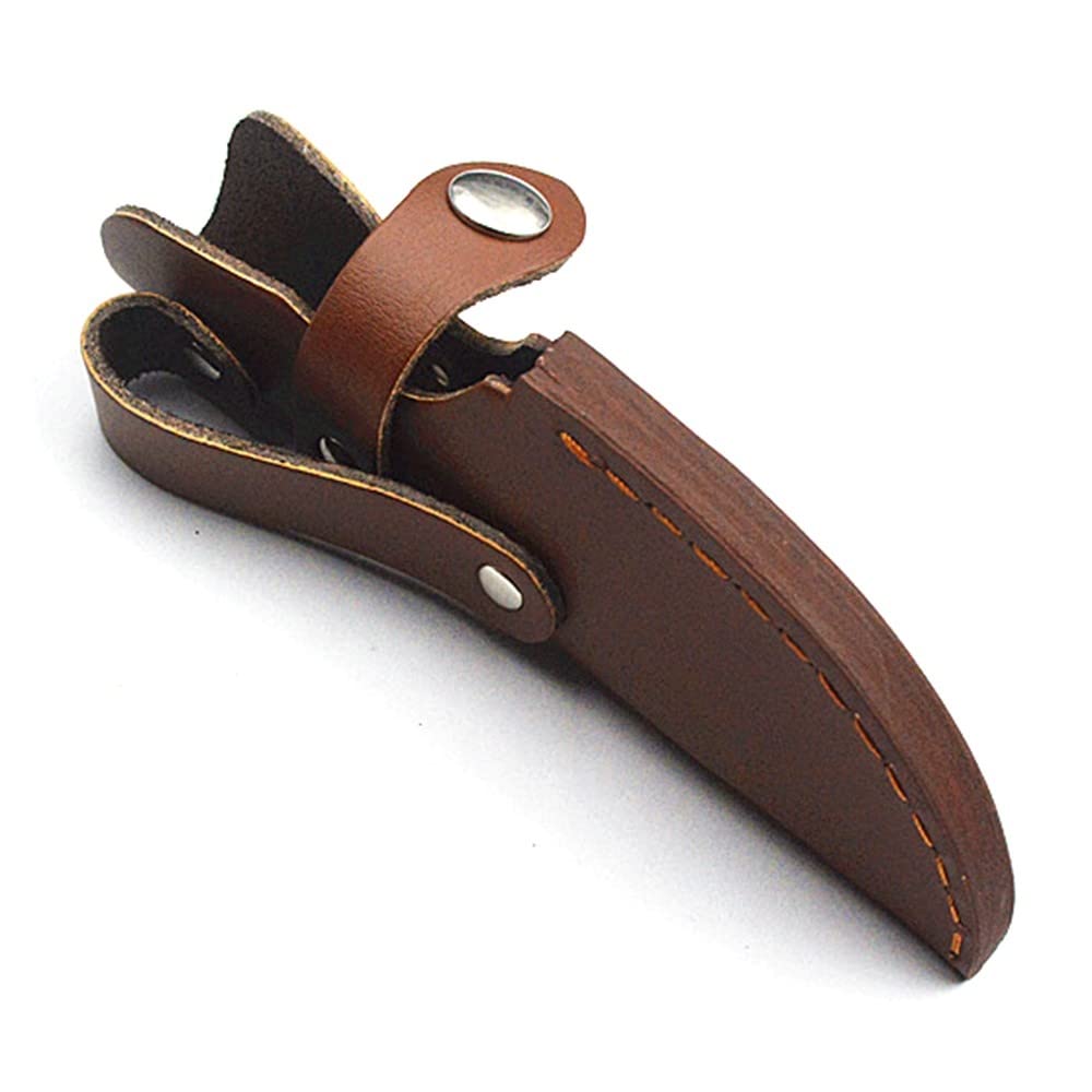 Leather Knife Sheath, Straight Knife Holster Knife Blade Cover Belt Knife Case for 3.7" Blade Knife