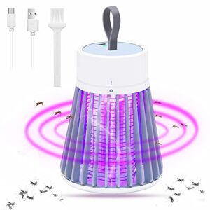 bug zapper, mosquito zapper indoor outdoor, uv light mosquito killer usb rechargeable mosquito trap portable fly zapper with hanging hoop, mosquito repellent outdoor patio, backyard, garden, camping