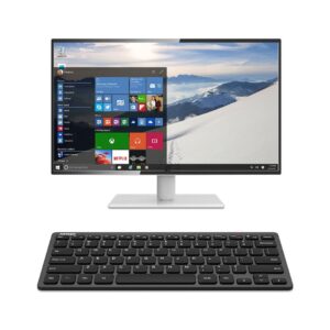 Arteck 2.4G Wireless Keyboard Ultra Slim and Compact Keyboard with Media Hotkeys for Computer Desktop PC Laptop Surface Smart TV and Windows 11/10/8/7, Black