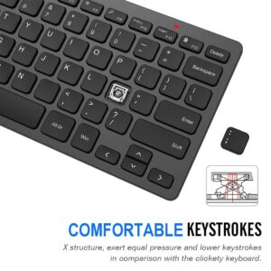 Arteck 2.4G Wireless Keyboard Ultra Slim and Compact Keyboard with Media Hotkeys for Computer Desktop PC Laptop Surface Smart TV and Windows 11/10/8/7, Black