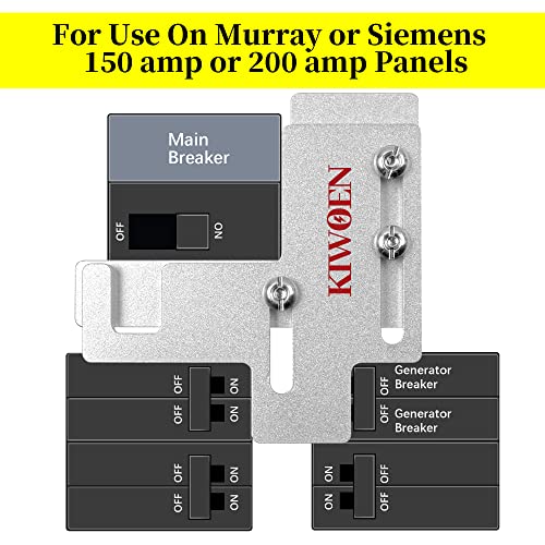 KIWOEN Generator Interlock Kit Compatible with Murray or Siemens 150 or 200 amp Panels. 7/8 to 1 1/4 in Between Main and Generator Circuit Breakers,Safety Manual Lockout Transfer Switch