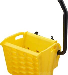 Carlisle FoodService Products Omnifit Mop Bucket with Side Press Wringer and Soiled Water Insert for Floor Cleaning, Kitchens, Restaurants, And Janitorial Use, Polypropylene (Pp), 35 Quarts, Yellow