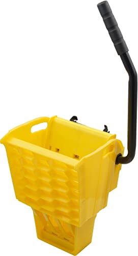 Carlisle FoodService Products Omnifit Mop Bucket with Side Press Wringer and Soiled Water Insert for Floor Cleaning, Kitchens, Restaurants, And Janitorial Use, Polypropylene (Pp), 35 Quarts, Yellow