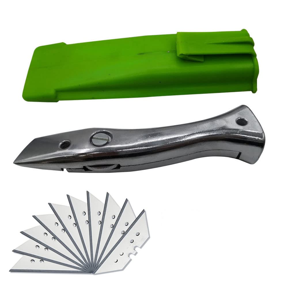 Dolphin PVC Zinc-aluminum Alloy Handle Roll Floor Cutter Knife Wallpaper Carpet Cutting Tool with 10pcs Blade