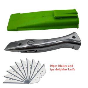 Dolphin PVC Zinc-aluminum Alloy Handle Roll Floor Cutter Knife Wallpaper Carpet Cutting Tool with 10pcs Blade