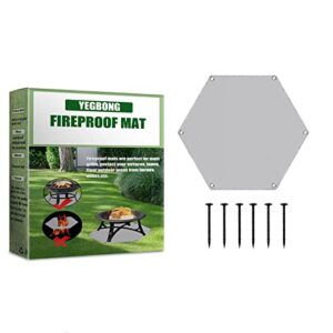 ejptoys yegbong-outdoor heat resistant fiberglass fire pit mat, bbq mat, hexagon bbq mat fire pit mat. fire mat deck protection. suitable for outdoor decks, grass, patios, grounds.