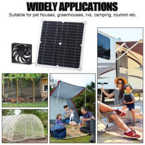 Solar Panel Powered Fan 12W 16V Solar Exhaust Fan Waterproof Greenhouse Fan USB Solar Portable Gable Fan Mini Household Solar Fan Ventilation for Chicken Dog Pets Houses Camping Outdoor (2 Sets)