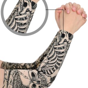 Boao 10 Pairs Men's Cooling Arm Sleeves Long Fingerless Arm Cover Anti Slip UV Protection Sun Sports Temporary Tattoo Arm Sleeves (Delicate Pattern)