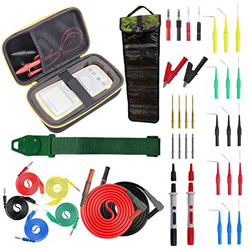 Makeronics 41-in-1 Electrical Multimeter Test Lead Kit Compatible with Fluke Digital Multimeter | Carrying Case | Hanging Strap | Replaceable Precision Probes for Digital Electrical Testing