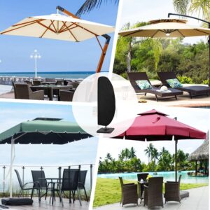 Easy-Going Patio Umbrella Cover Outdoor Offset Umbrella Cover Waterproof Cantilever Parasol Cover for 7.5ft to 11.5ft Banana Frame Umbrella, Black