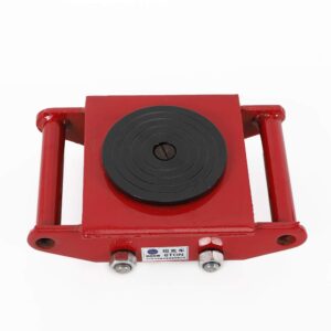 Machinery Mover,6T 13200 lbs Heavy Duty Industrial Dolly Machinery Skate Mover Dolly with 4 Steel Roller Kit,360 Degree Rotation Cap (6T Steel Wheels, Red)