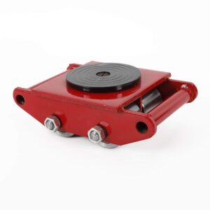 Machinery Mover,6T 13200 lbs Heavy Duty Industrial Dolly Machinery Skate Mover Dolly with 4 Steel Roller Kit,360 Degree Rotation Cap (6T Steel Wheels, Red)