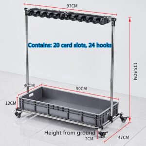 Floor-Standing Broom And Mop Rack Can Be Moved,Adjustable Height, Mop Rack, Tool Rack, Cleaning Tool Cart, Stainless Steel Storage Rack Durable Storage,for Garages, Hotels, Schools, Restaurants, Etc