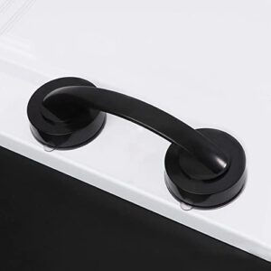 WANLIAN-Powerful Suction Cup Glass Mirror Door Handle, Refrigerator Drawer Bathroom Suction Cup Wall handrail, Bathtub Shower Handle Kitchen Drawer Cabinet Handle Suction Cup (Black Large)