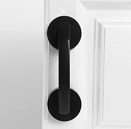 WANLIAN-Powerful Suction Cup Glass Mirror Door Handle, Refrigerator Drawer Bathroom Suction Cup Wall handrail, Bathtub Shower Handle Kitchen Drawer Cabinet Handle Suction Cup (Black Large)