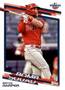 2022 topps opening day bomb squad #bs-9 bryce harper philadelphia phillies mlb baseball card nm-mt