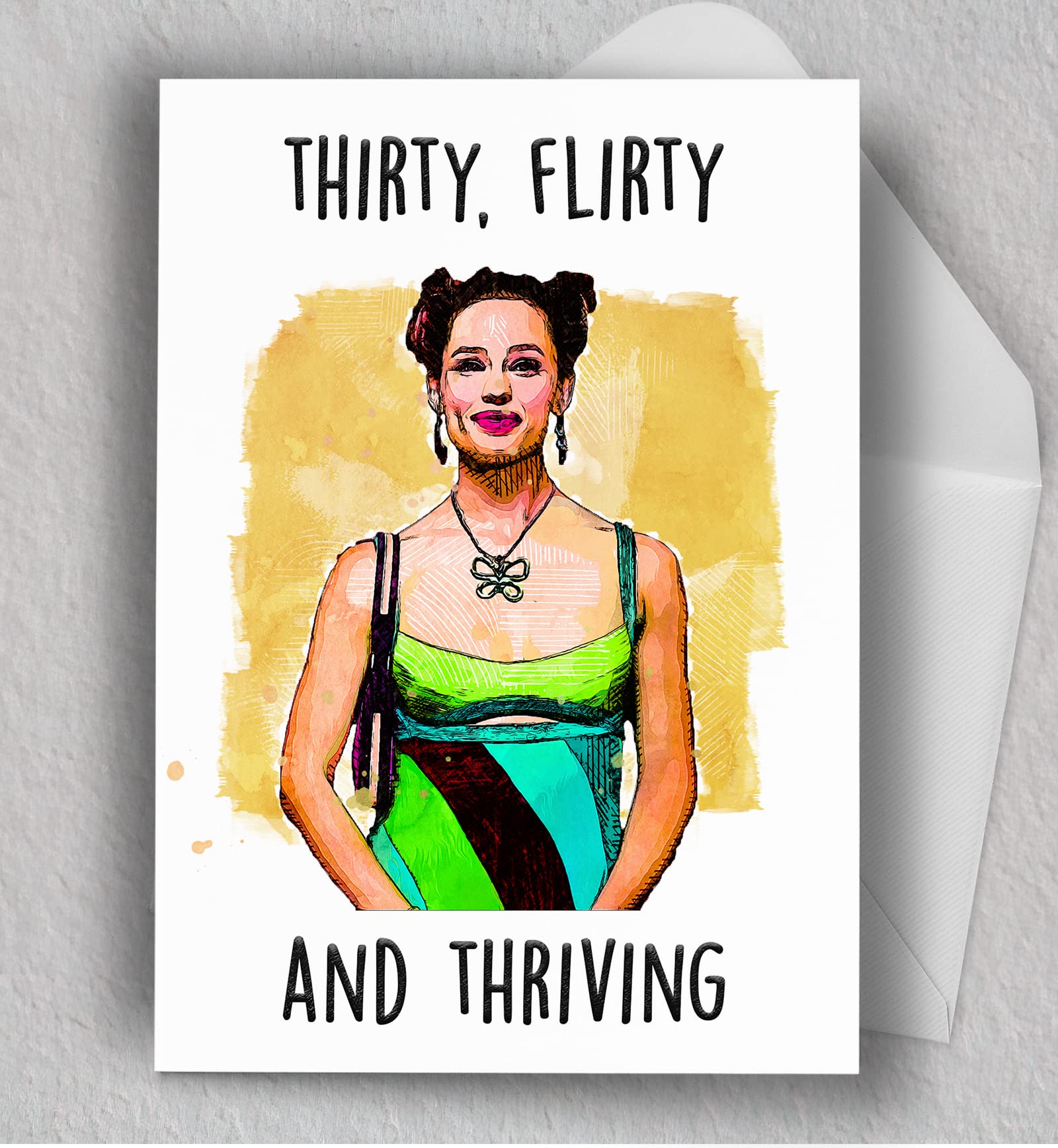 Thirty and Flirty 30TH Birthday Card | Jenna Rink | Sassy Card for Sister, Girlfriend | Funny Romantic Movie Blank Card