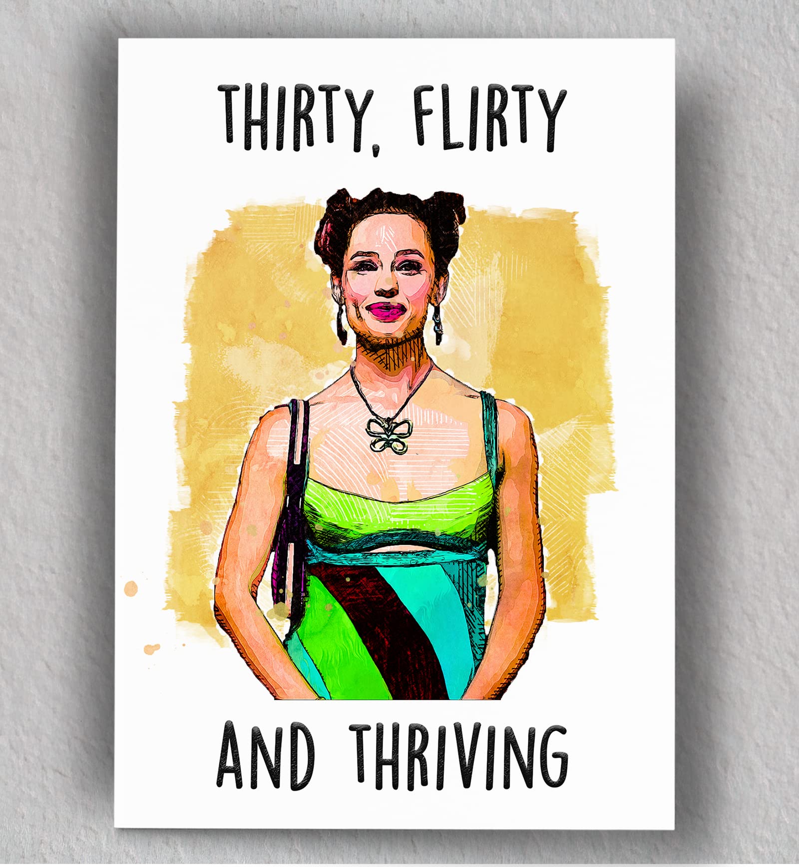 Thirty and Flirty 30TH Birthday Card | Jenna Rink | Sassy Card for Sister, Girlfriend | Funny Romantic Movie Blank Card