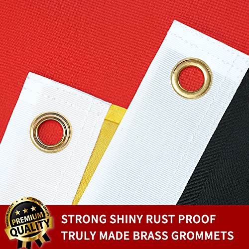 XIFAN Premium Nylon Germany German Flag 3x5 Outdoor, Double Sided Heavy Duty 210D Nylon German National Country Flags, Strongest Longest Lasting with Sewn Stripes/4 Stitch Hemming/Brass Grommets