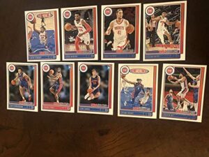 2021-22 panini nba hoops detroit pistons team set includes rookies (hand collated) of 9 cards: #145 jerami grant detroit pistons #155 saddiq bey detroit pistons #175 killian hayes detroit pistons #184 kelly olynyk detroit pistons #185 josh jackson detroit