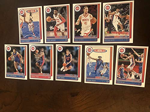 2021-22 Panini NBA Hoops Detroit Pistons Team Set Includes Rookies (Hand Collated) of 9 Cards: #145 Jerami Grant Detroit Pistons #155 Saddiq Bey Detroit Pistons #175 Killian Hayes Detroit Pistons #184 Kelly Olynyk Detroit Pistons #185 Josh Jackson Detroit